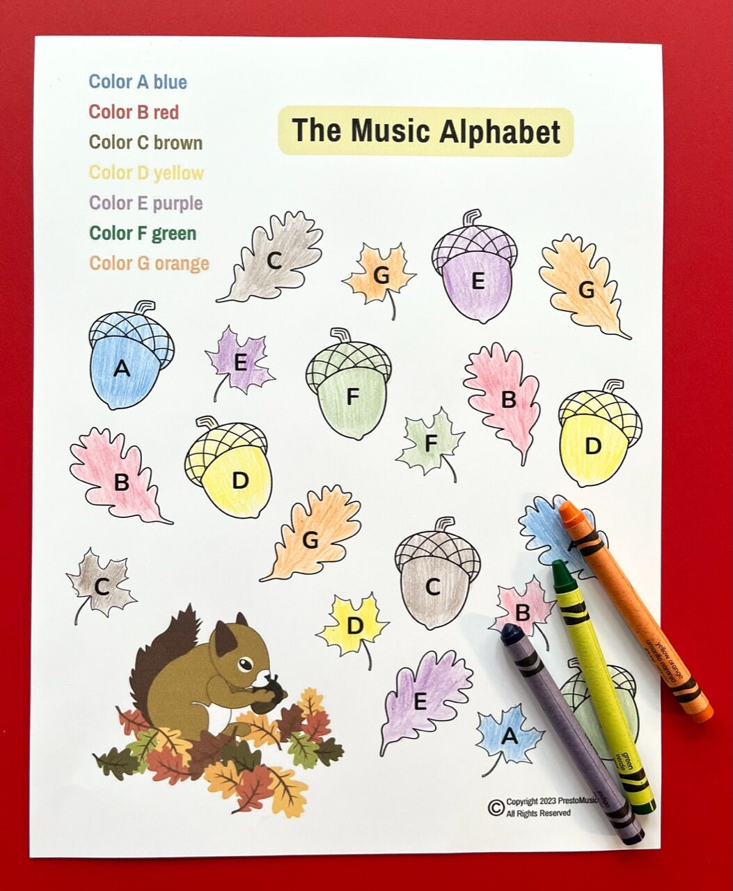 Fall Theme Music Alphabet and Time Values - Music Theory Printable ...