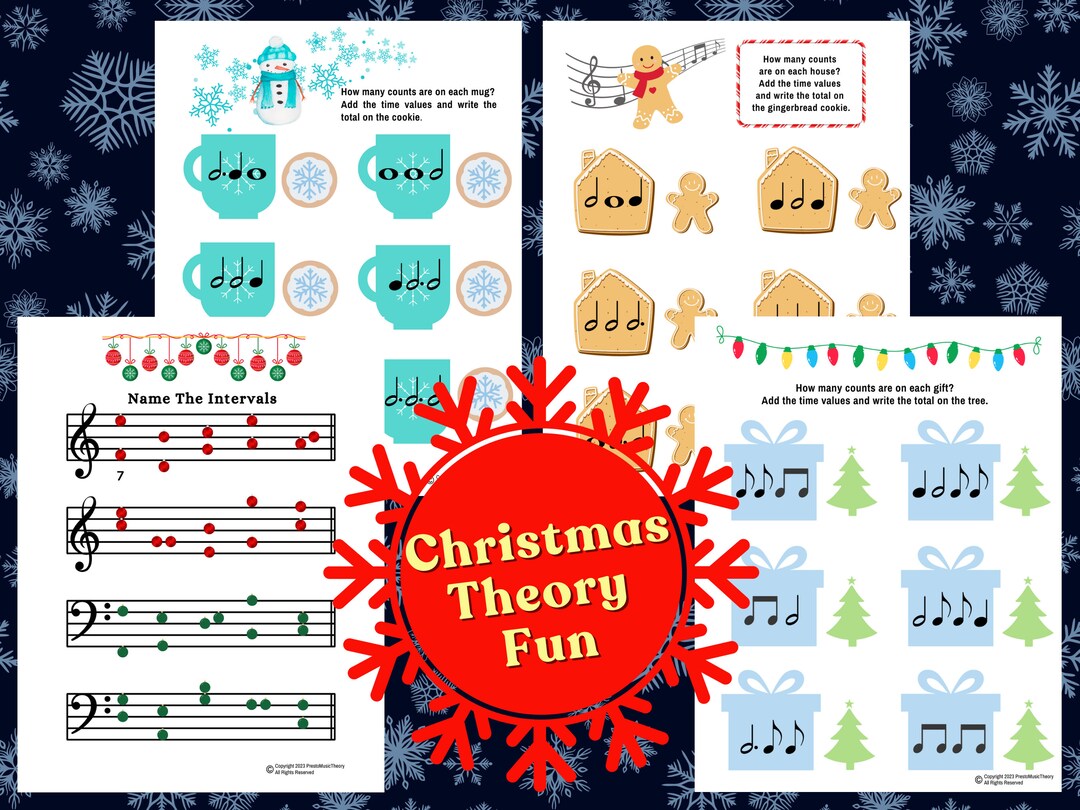 Christmas Theory Fun! Music Intervals, Music Time Values, Christmas ...