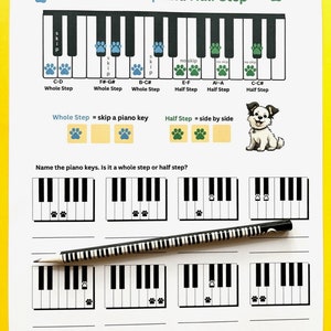 Whole Step and Half Step, Step and Skip, Piano Semitone and Whole Tone ...
