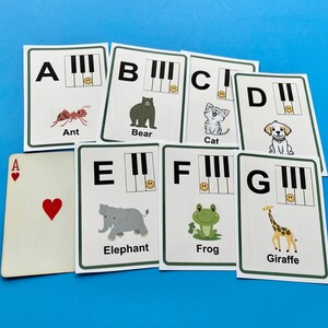 Piano Key Flashcards and Music Worksheet. Preschool Piano Flashcards ...