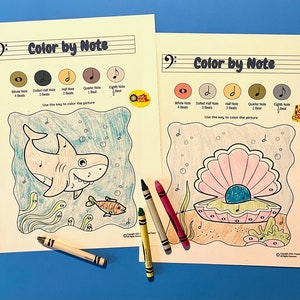 Music Color by Note, Color by Time Values, Kids Coloring Pages ...