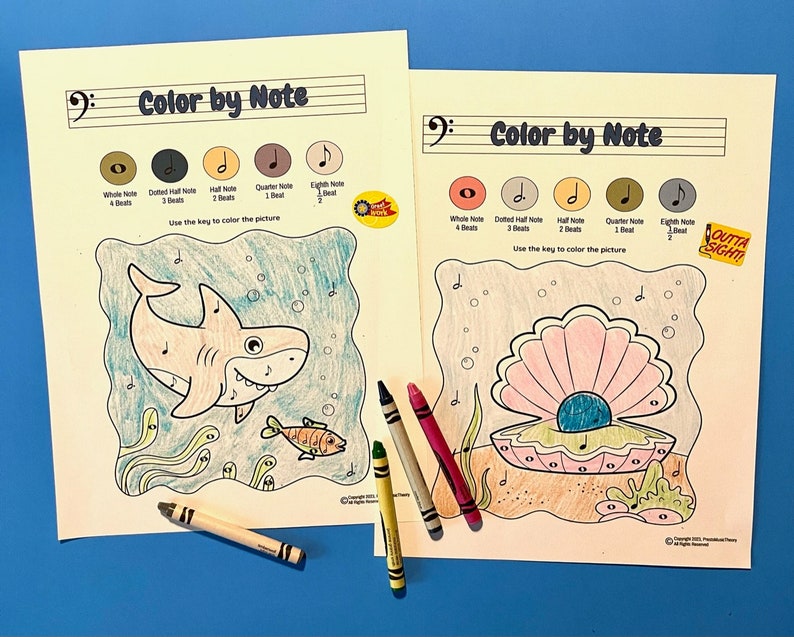 Music Color by Note, Color by Time Values, Kids Coloring Pages ...