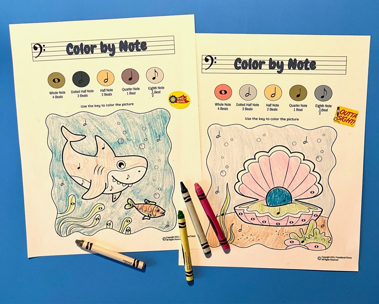 Music Color by Note, Color by Time Values, Kids Coloring Pages ...
