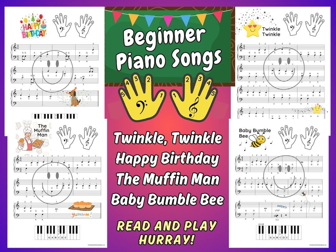 Beginner Piano Songs, Easy Piano Songs for Both Hands, Piano Music With ...