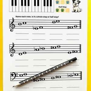 Whole Step and Half Step, Step and Skip, Piano Semitone and Whole Tone ...