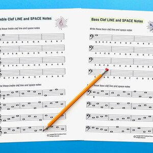 Music Note Names, Note Reading, Treble and Bass Clef Lines and Spaces ...