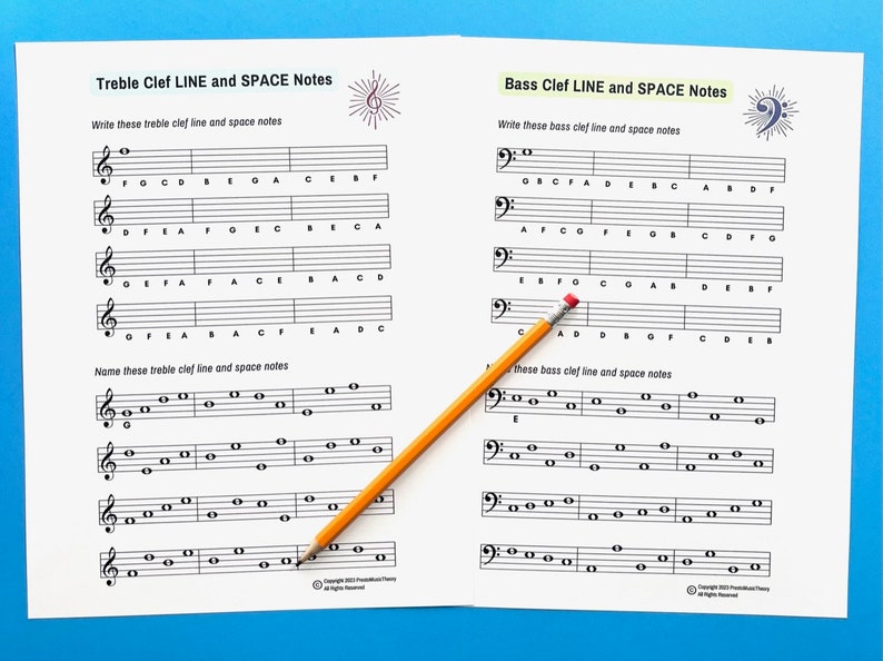 Music Note Names, Note Reading, Treble and Bass Clef Lines and Spaces ...