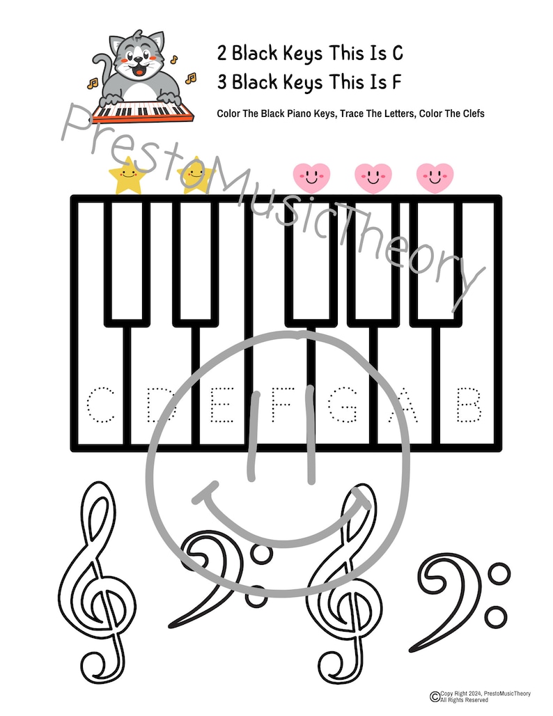 Preschool Music Worksheets, Preschool Piano, Preschool Piano Theory ...