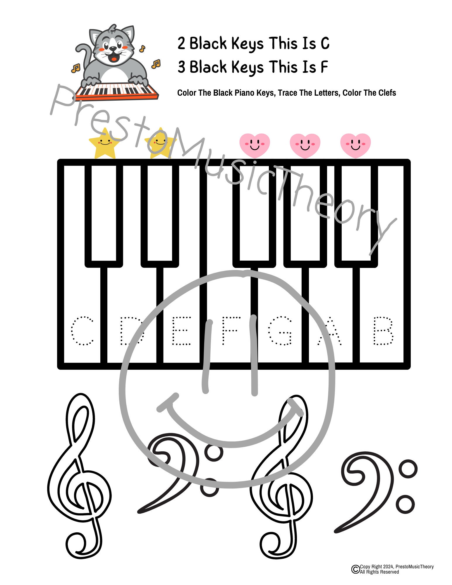 Preschool Music Worksheets, Preschool Piano, Preschool Piano Theory ...