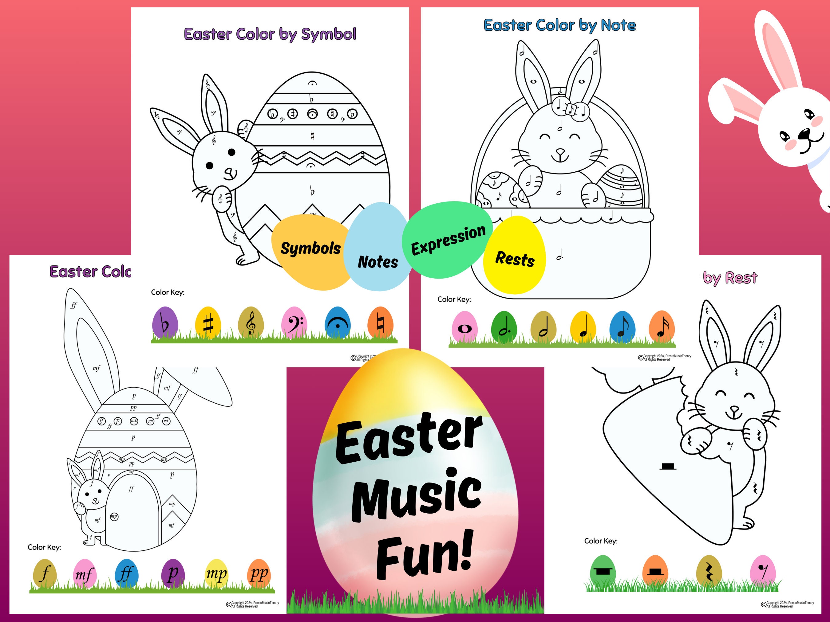 Easter Music Fun, Easter Music Worksheets, Easter Piano Theory ...