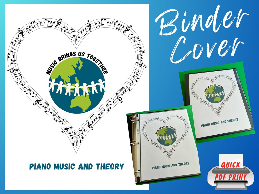 Piano Binder Cover - Music Brings Us Together! Piano Lessons, Music ...