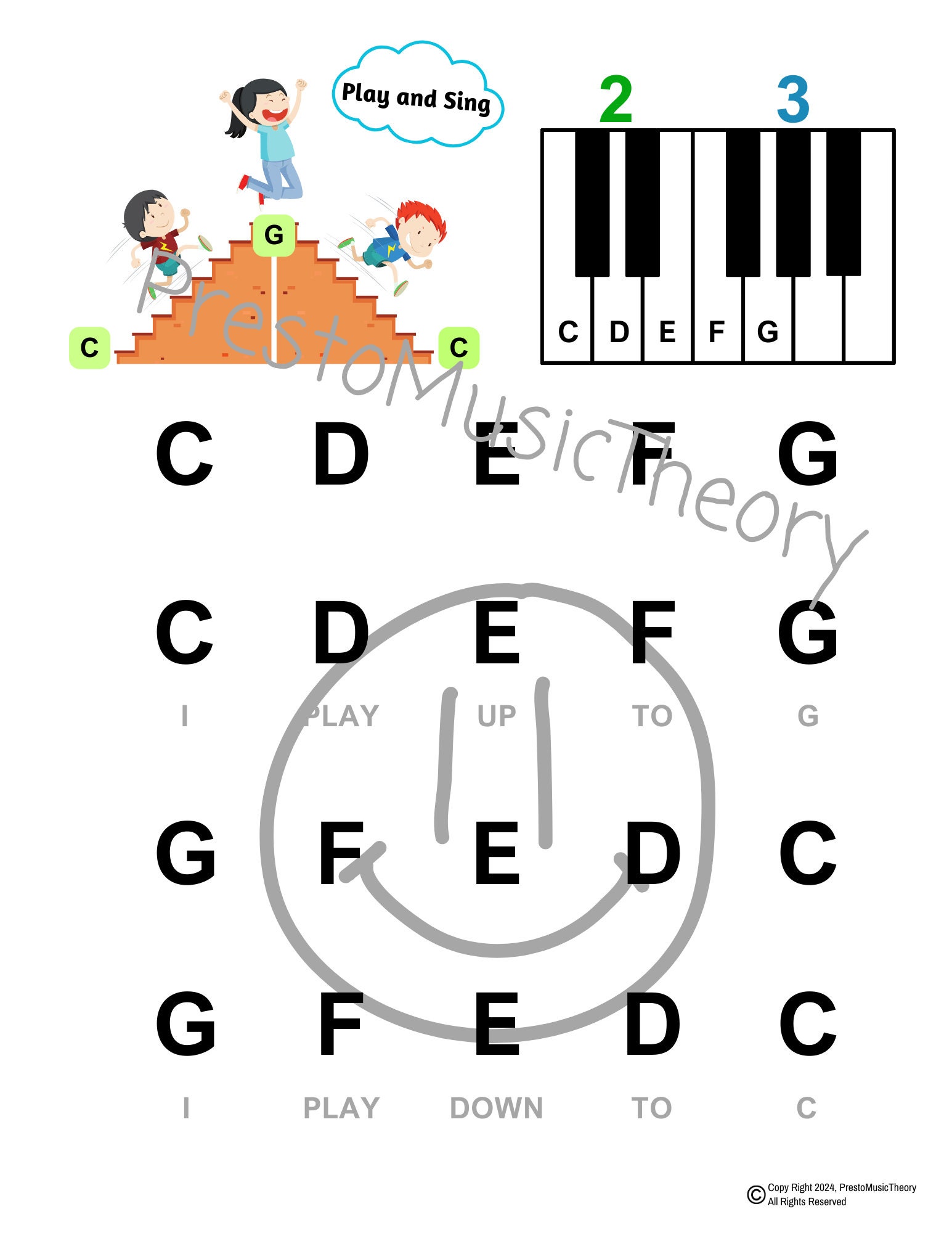 Preschool Music Worksheets, Preschool Piano, Preschool Piano Theory ...