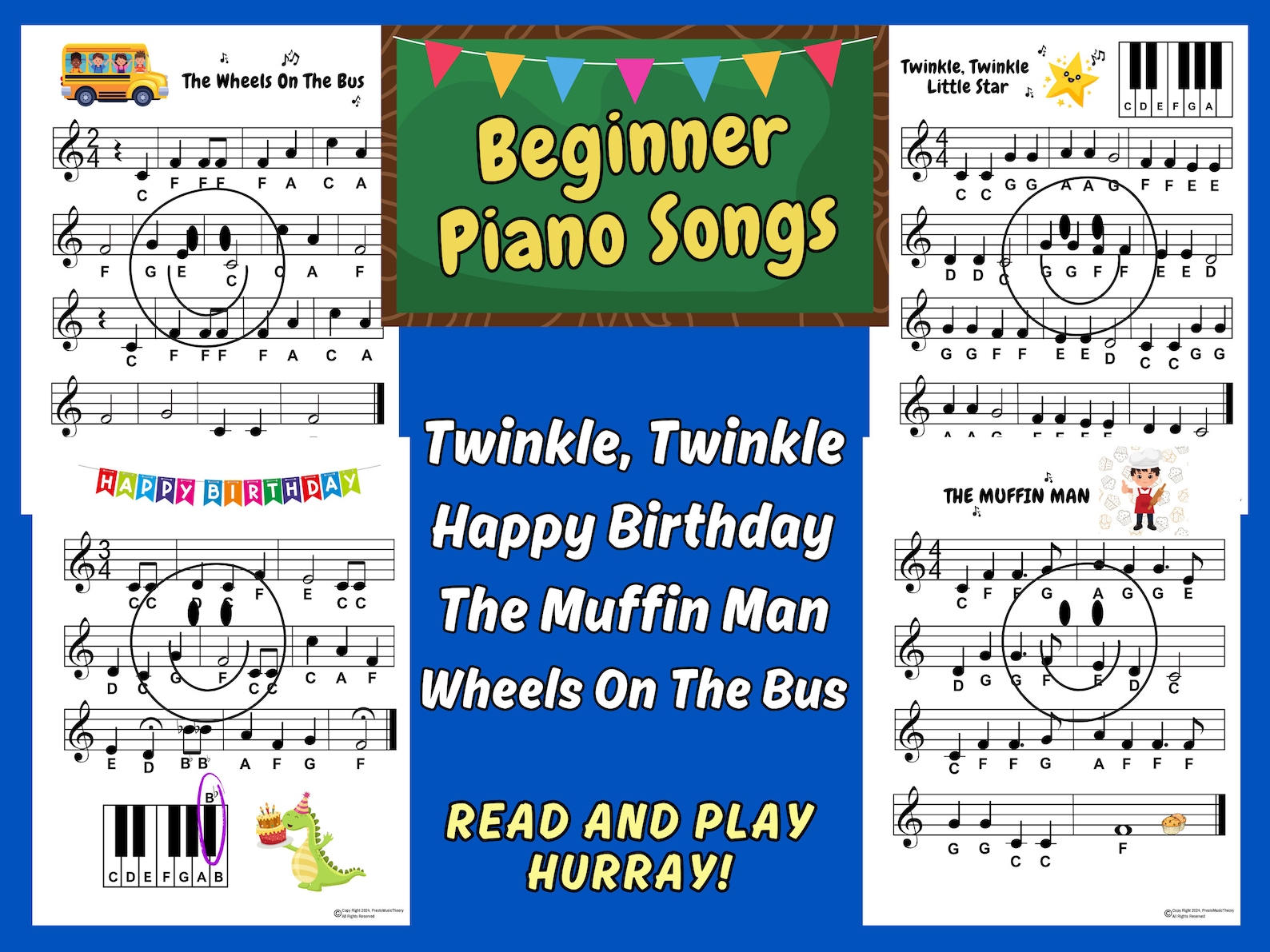 Beginner Piano Songs, Easy Piano Music, Piano Songs for Kids, Beginner ...