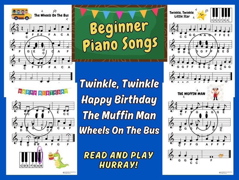 Beginner Piano Songs, Easy Piano Music, Piano Songs for Kids, Beginner ...
