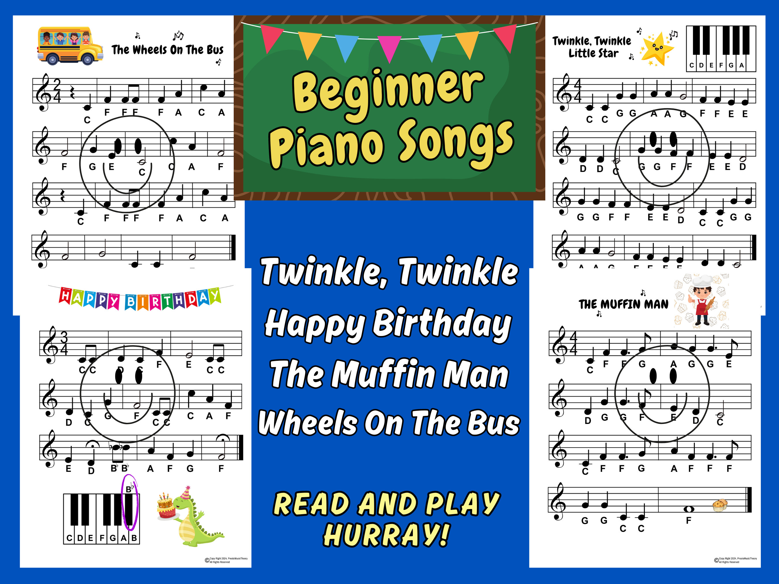 Beginner Piano Songs, Easy Piano Music, Piano Songs for Kids, Beginner ...