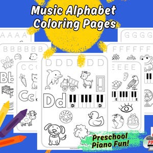 Music Alphabet Coloring Pages, Preschool Music Worksheets, Music ...
