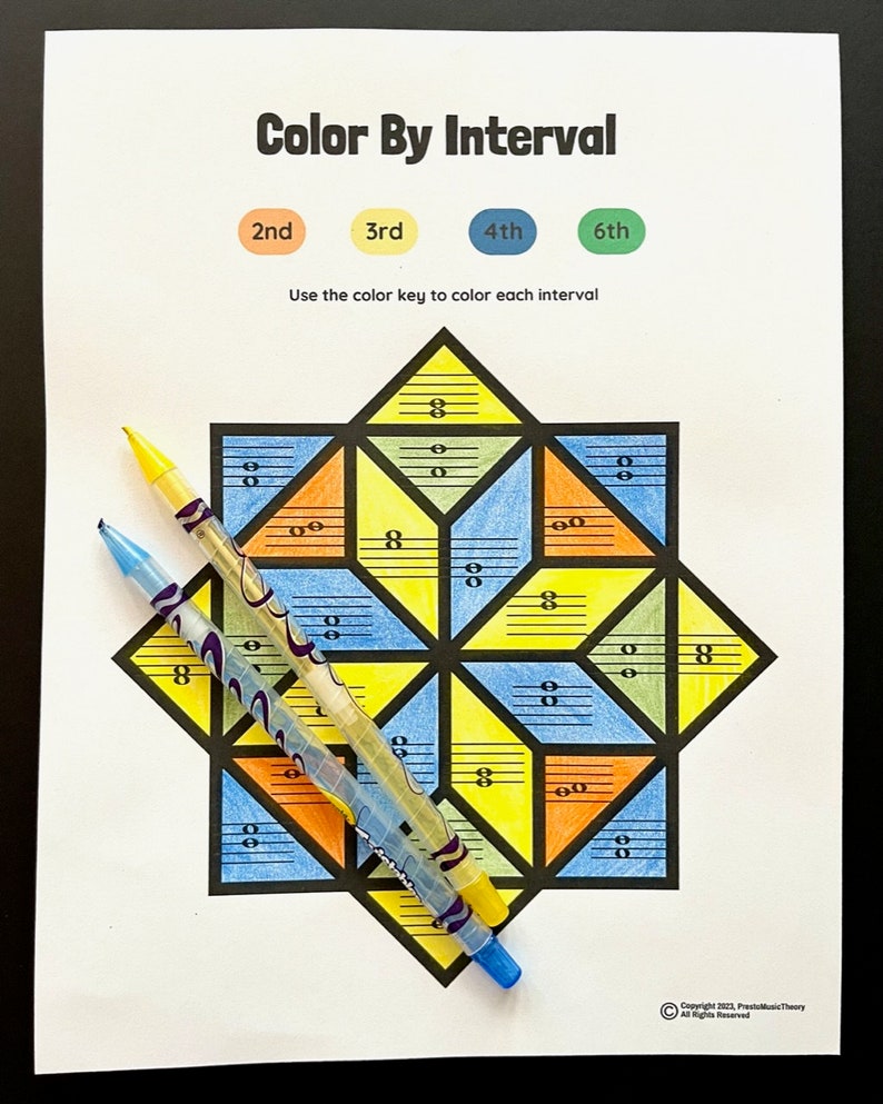 Intervals, Color by Interval, Interval Worksheets, Music Intervals ...