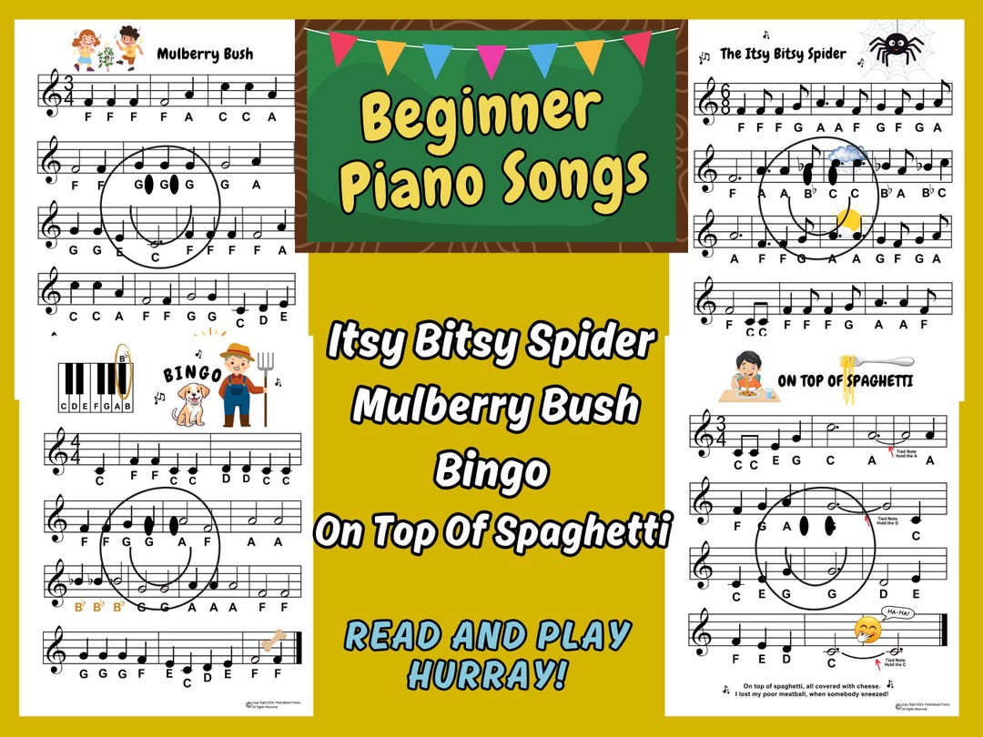 Beginner Piano Songs, Preschool Piano Music, Easy Piano Music, Piano ...