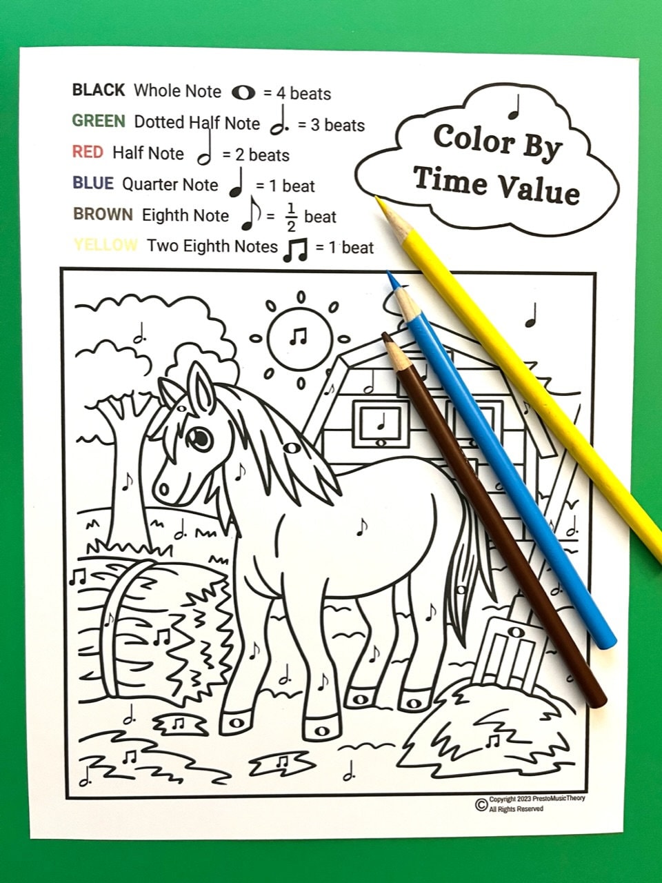Eighth Notes and Color by Time Value, Fun Intro - Review of Eighth ...