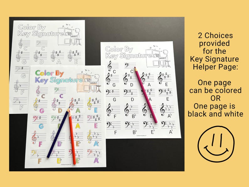 Color by Key Signature, Key Signature Coloring Pages, Key Signature ...