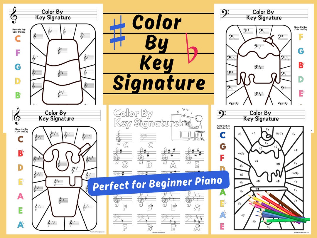 Color by Key Signature, Key Signature Coloring Pages, Key Signature ...