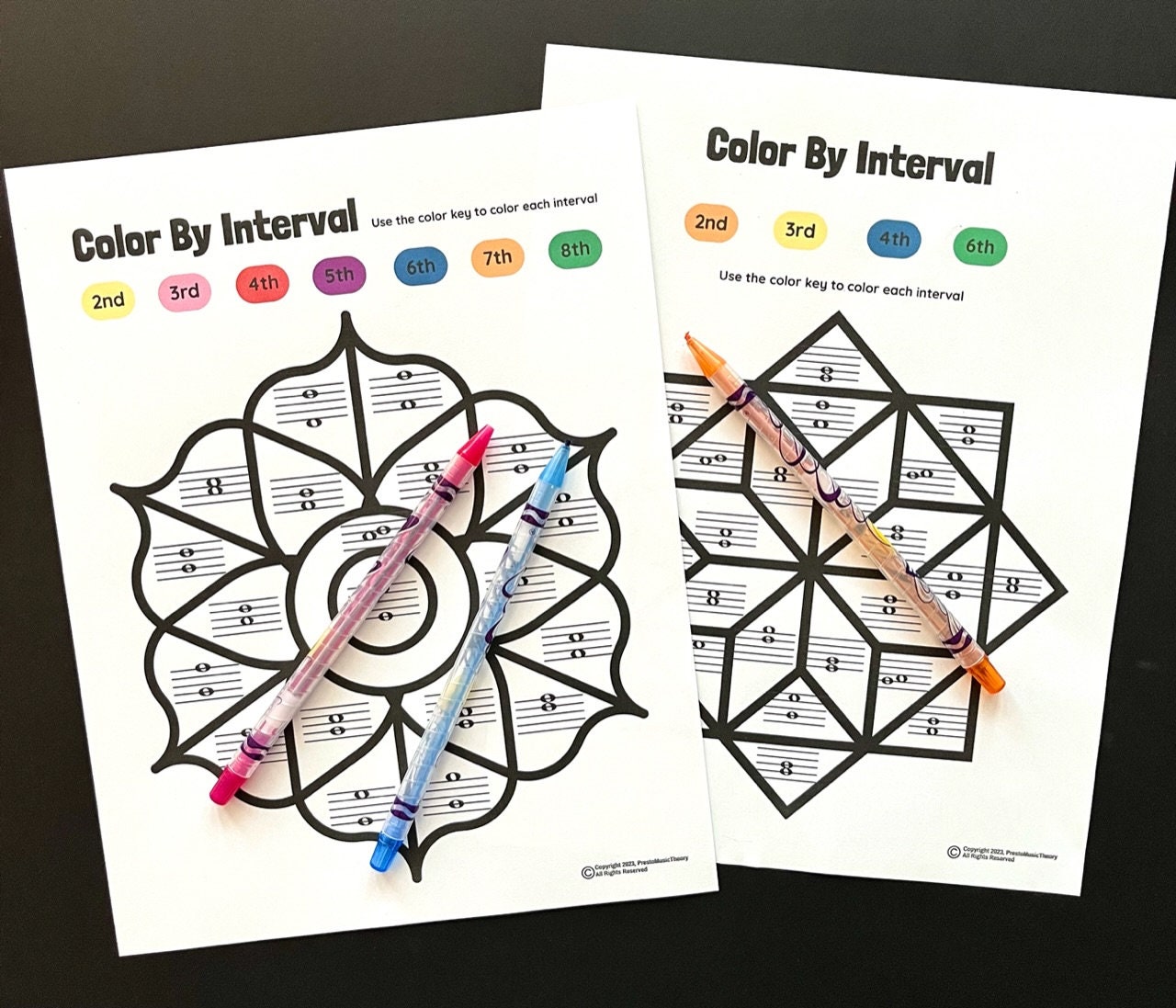Intervals, Color by Interval, Interval Worksheets, Music Intervals ...