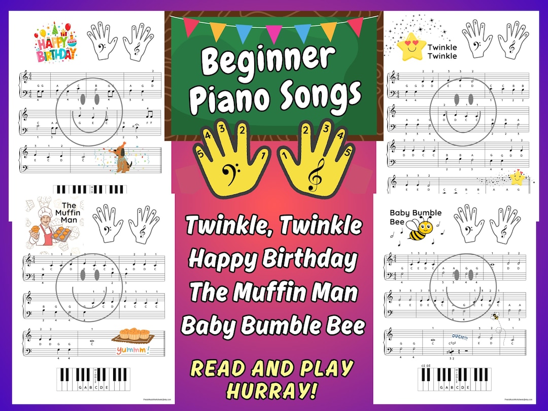 Beginner Piano Songs, Easy Piano Songs for Both Hands, Piano Music With ...