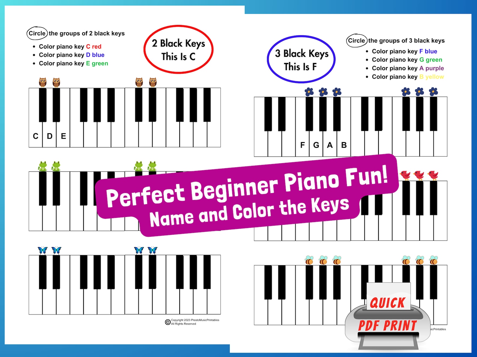 2 Black Keys This is C, 3 Black Keys This is F. Perfect Beginner Piano ...