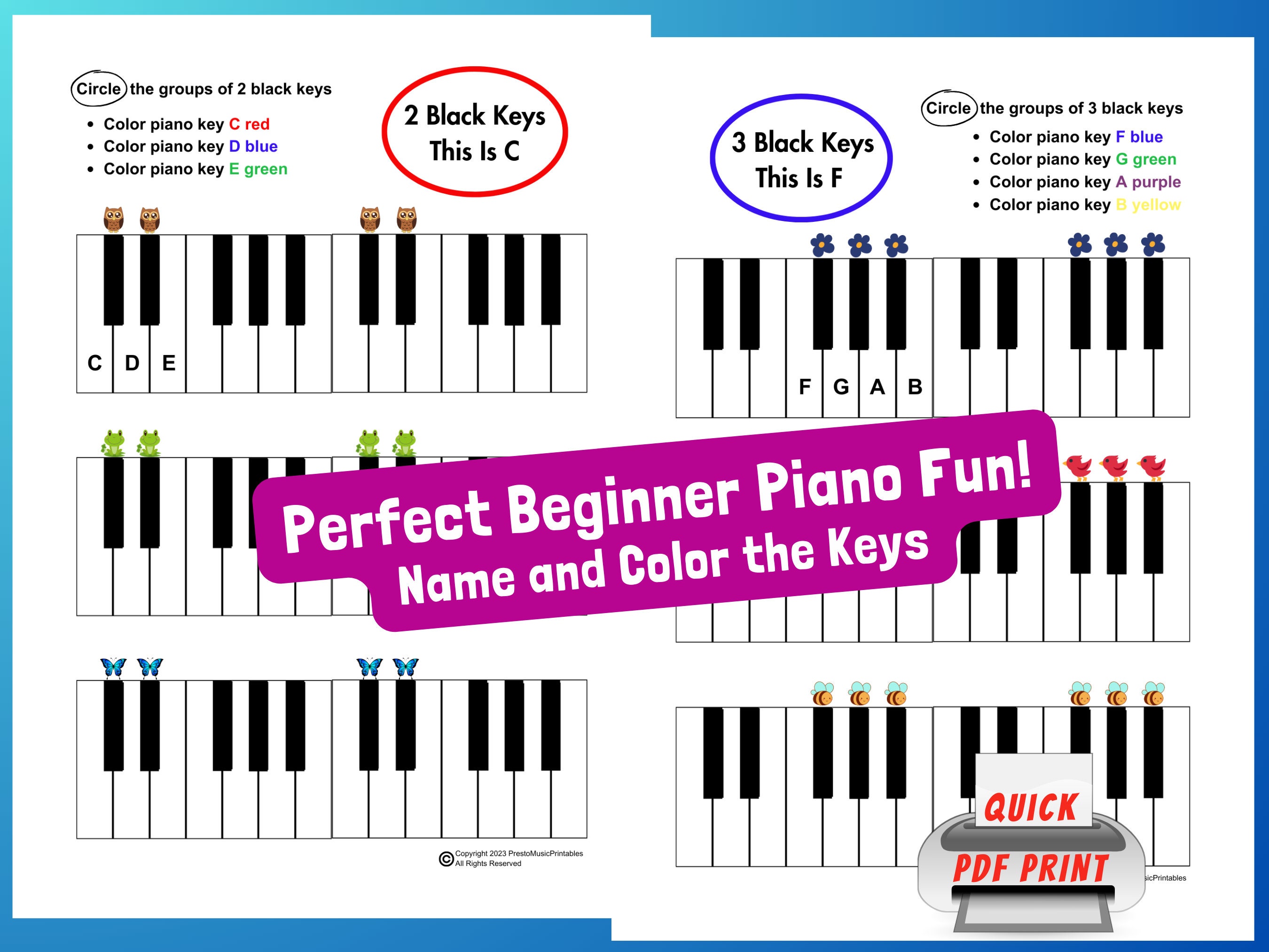 2 Black Keys This is C, 3 Black Keys This is F. Perfect Beginner Piano ...
