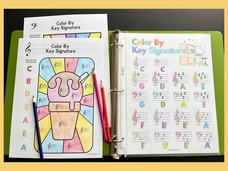 Color by Key Signature, Key Signature Coloring Pages, Key Signature ...