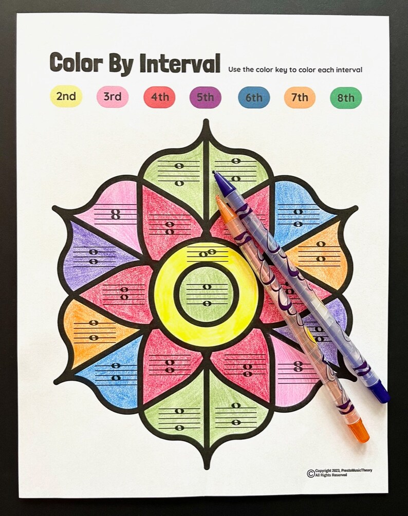 Intervals, Color by Interval, Interval Worksheets, Music Intervals ...