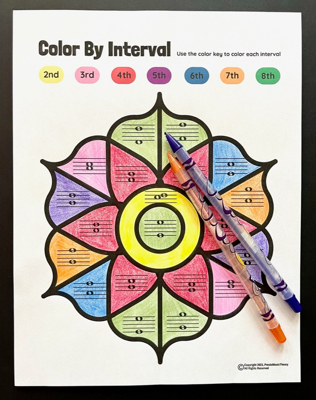 Intervals, Color by Interval, Interval Worksheets, Music Intervals ...