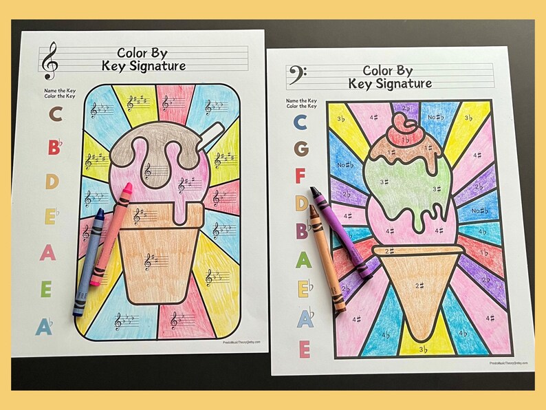 Color by Key Signature, Key Signature Coloring Pages, Key Signature ...