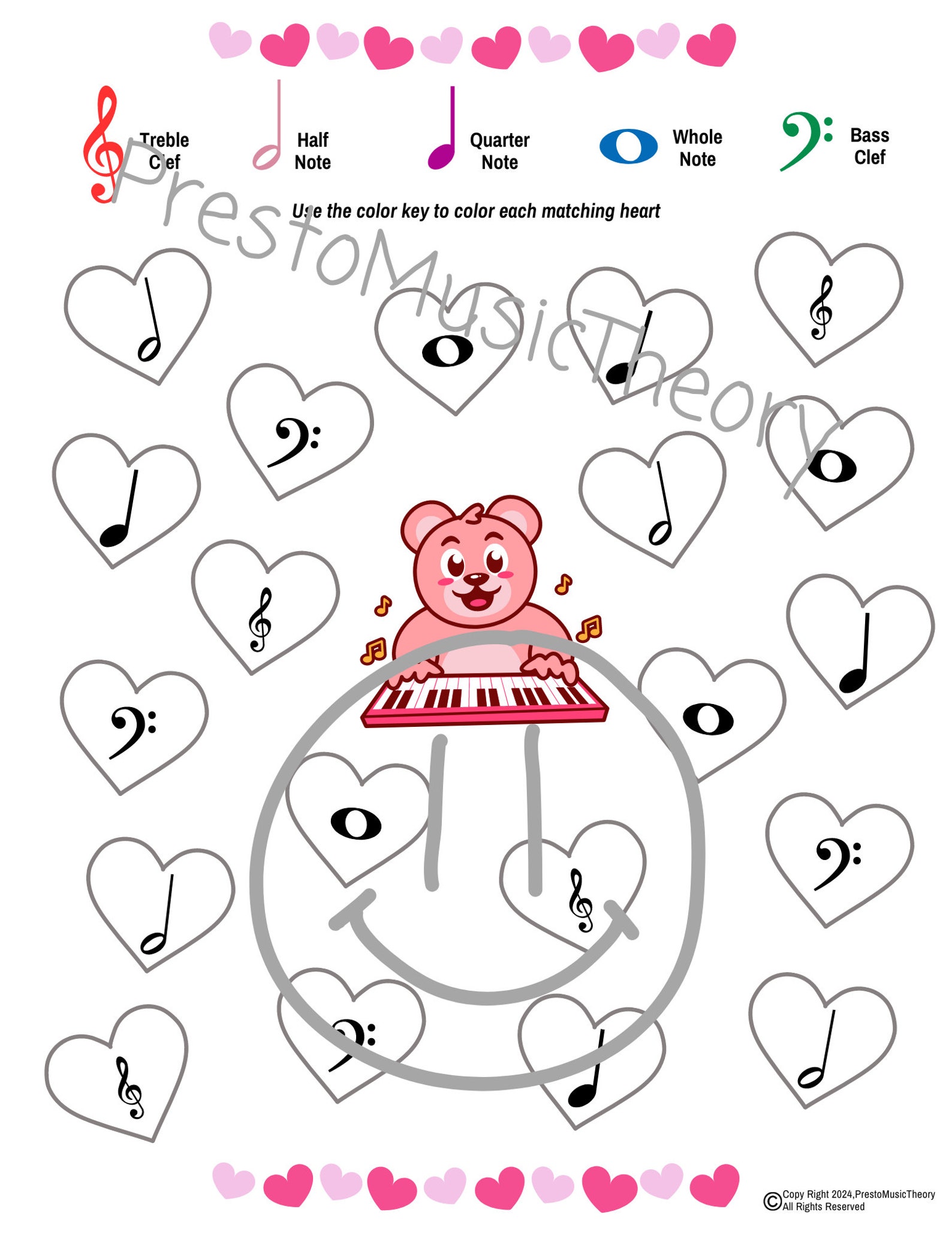 Preschool Music Worksheets, Preschool Piano, Preschool Piano Theory ...