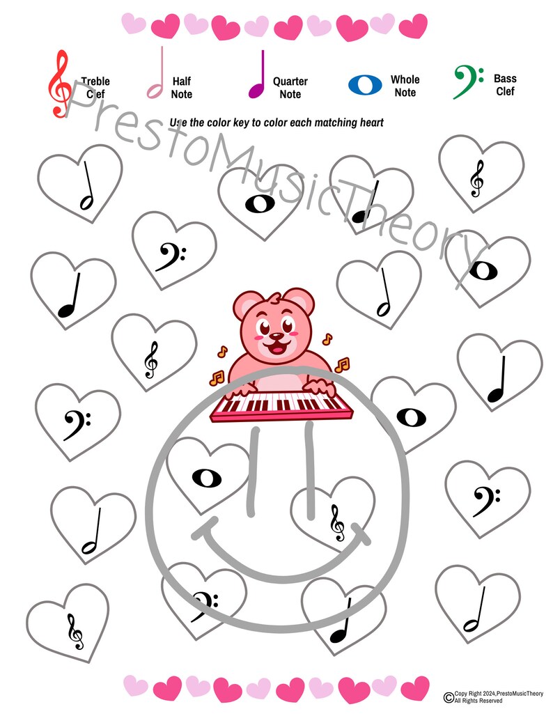 Preschool Music Worksheets, Preschool Piano, Preschool Piano Theory ...