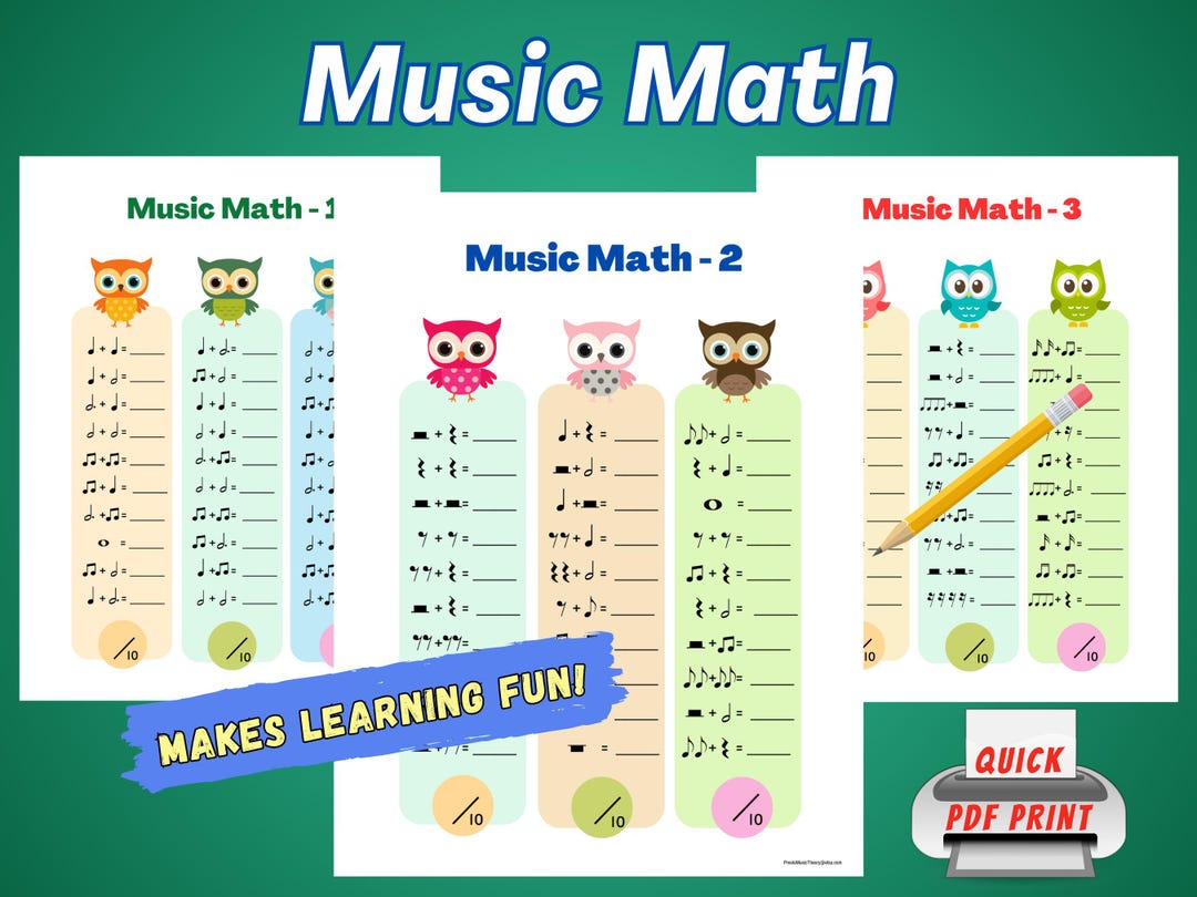 Music Math Worksheets, Music Counting, Music Time Values, Counting ...