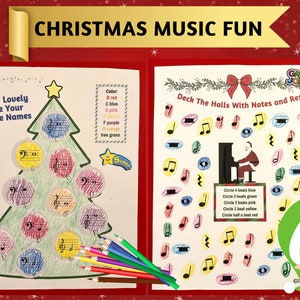 Christmas Music Fun! Christmas Tree Note Names, Deck the Halls With ...