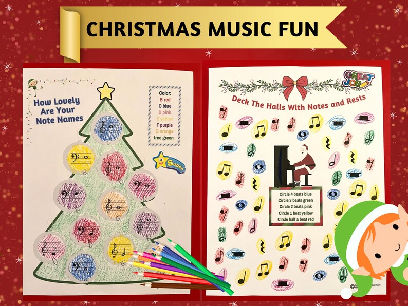 Christmas Music Fun! Christmas Tree Note Names, Deck the Halls With ...