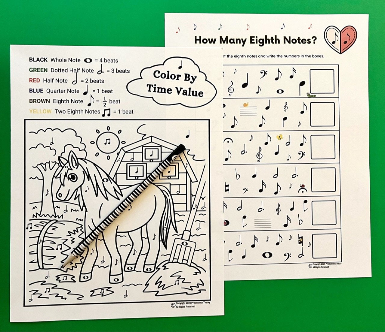 Eighth Notes and Color by Time Value, Fun Intro - Review of Eighth ...