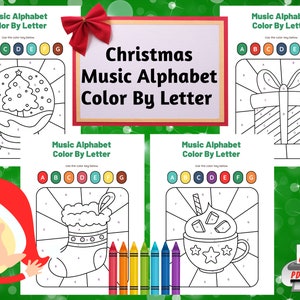 Christmas Music Alphabet Color by Letter, Perfect for Beginners! Piano ...