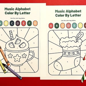 Christmas Music Alphabet Color by Letter, Perfect for Beginners! Piano ...