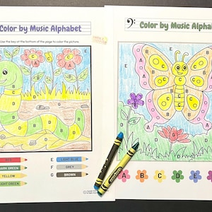 Color by Letter Music Alphabet, Preschool Music Worksheets, Beginner ...