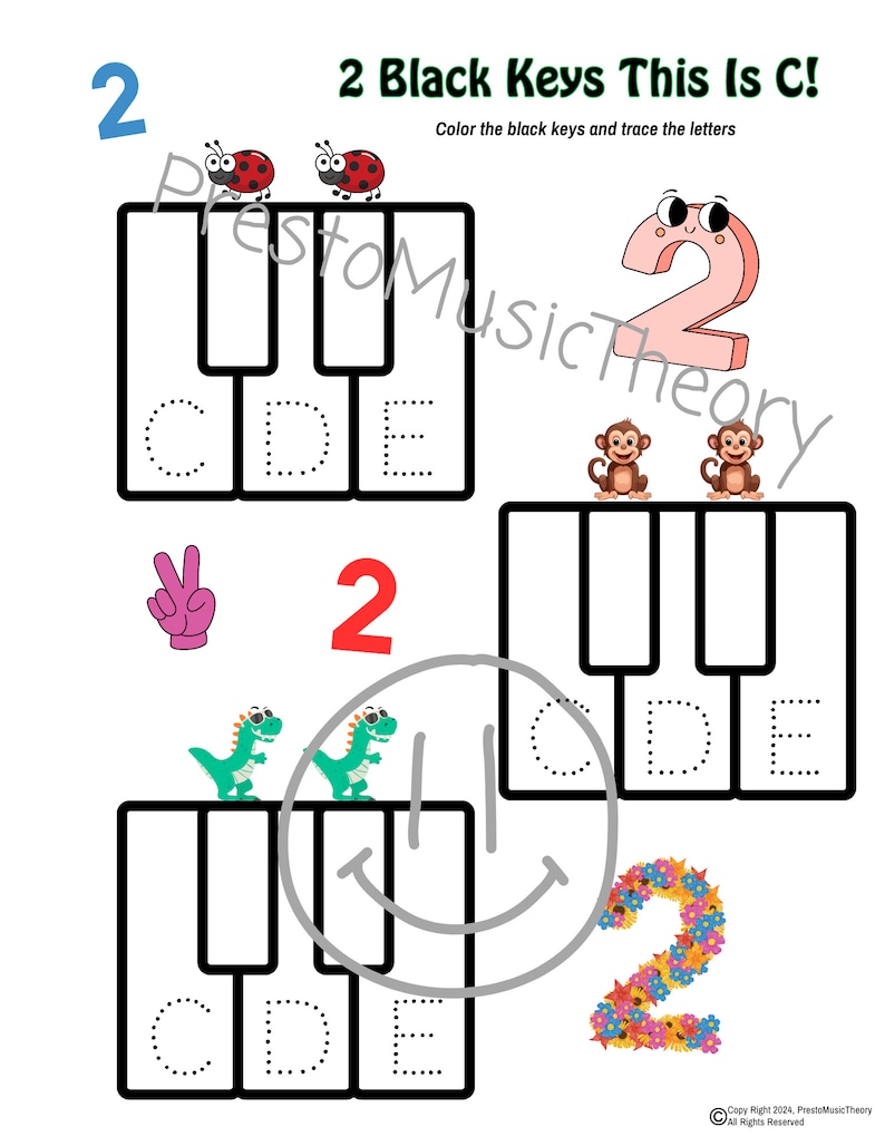 Preschool Music Worksheets, Preschool Piano, Preschool Piano Theory ...
