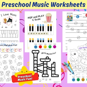 Preschool Music Worksheets, Preschool Piano Theory, Preschool Music ...