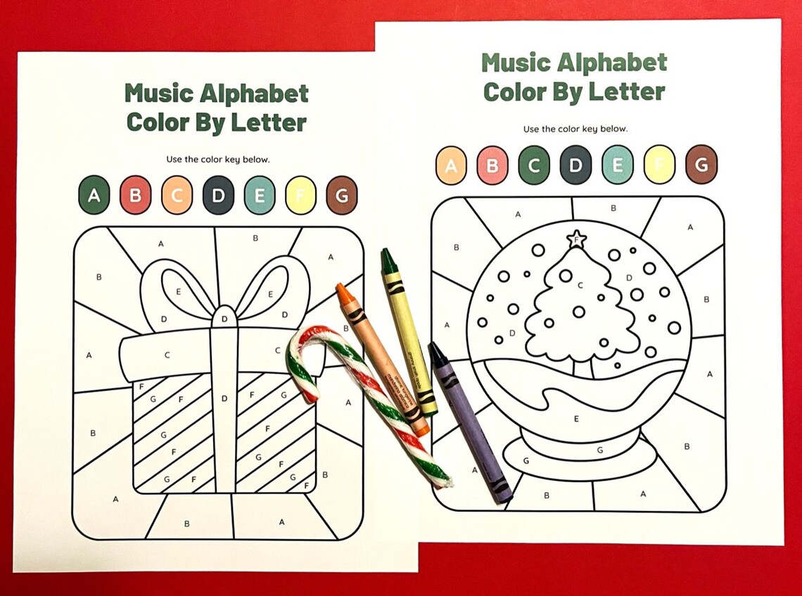 Christmas Music Alphabet Color by Letter, Perfect for Beginners! Piano ...