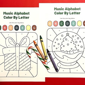 Christmas Music Alphabet Color by Letter, Perfect for Beginners! Piano ...