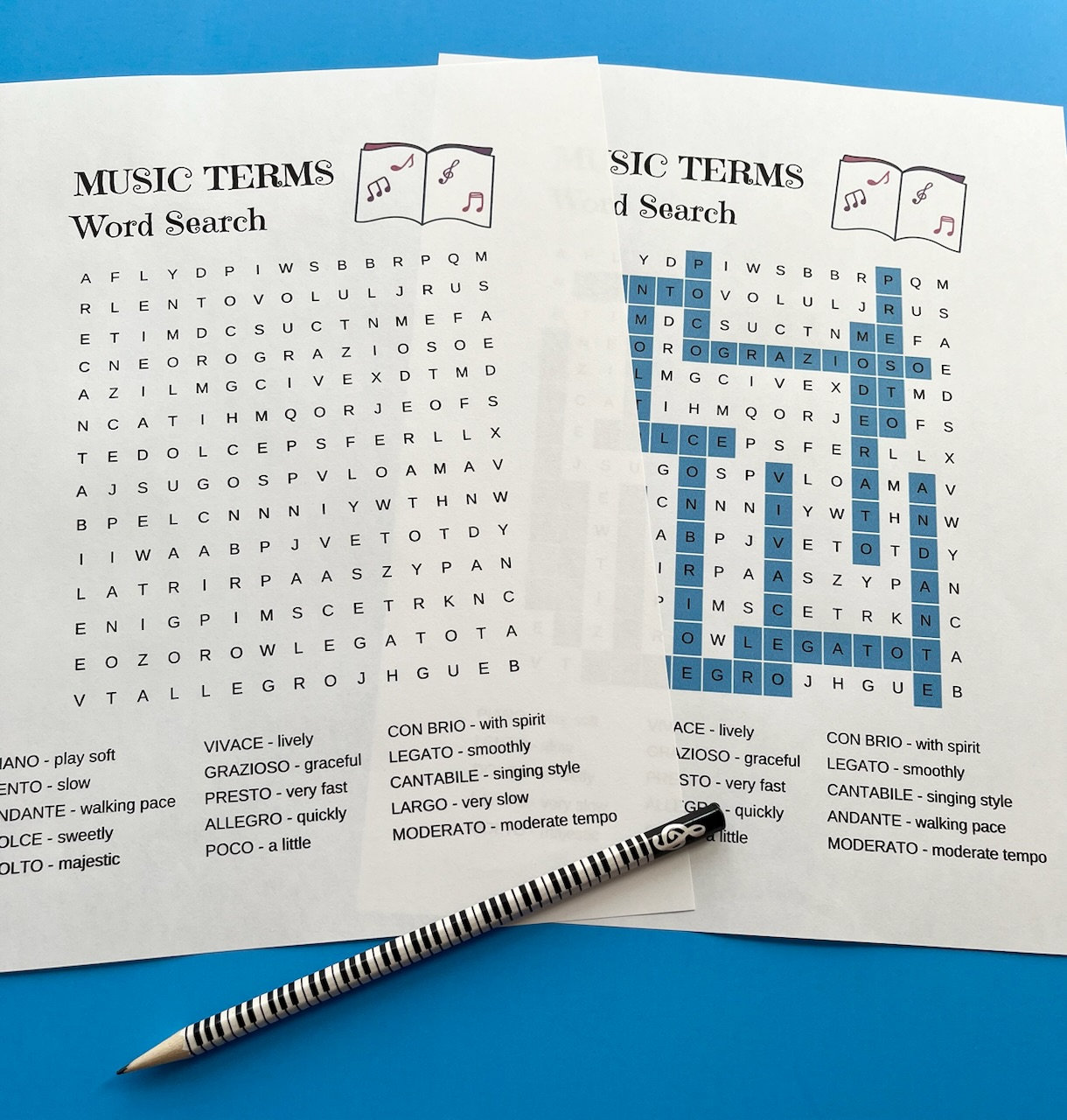 Music Word Search, Music Terms, Find Them and Review What They Mean ...
