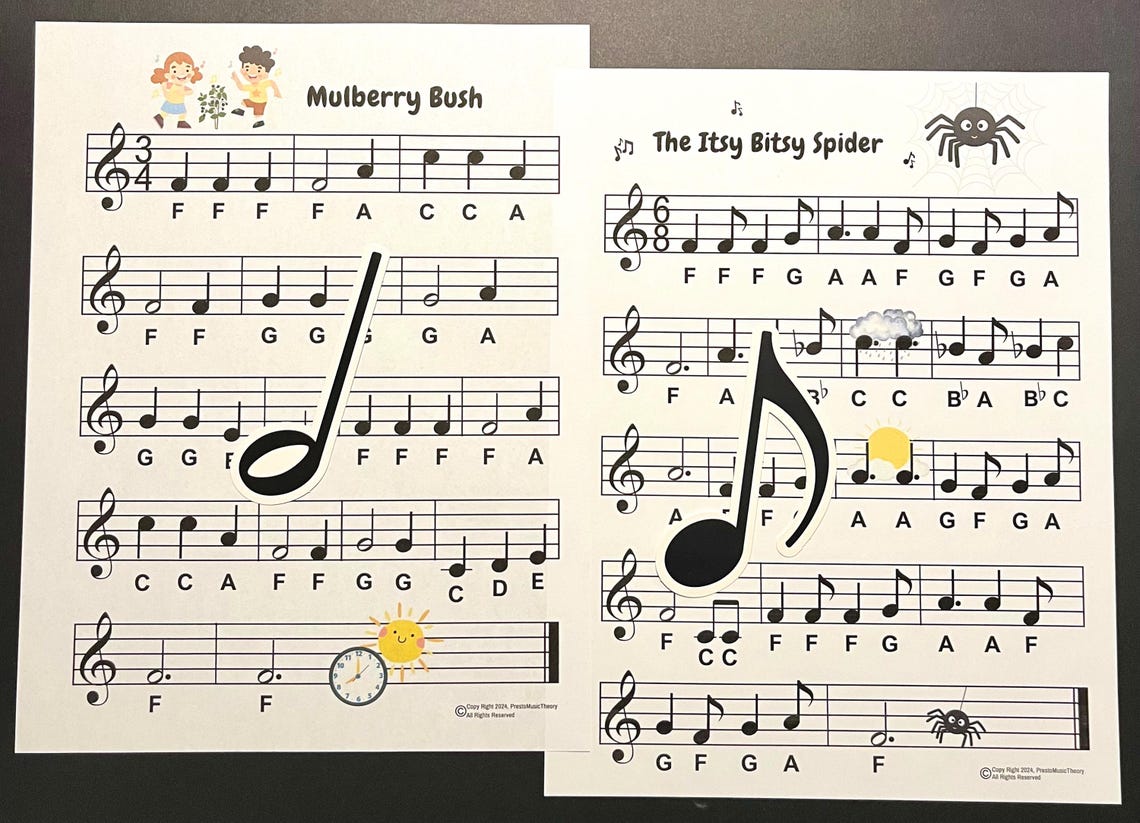 Beginner Piano Songs, Preschool Piano Music, Easy Piano Music, Piano ...