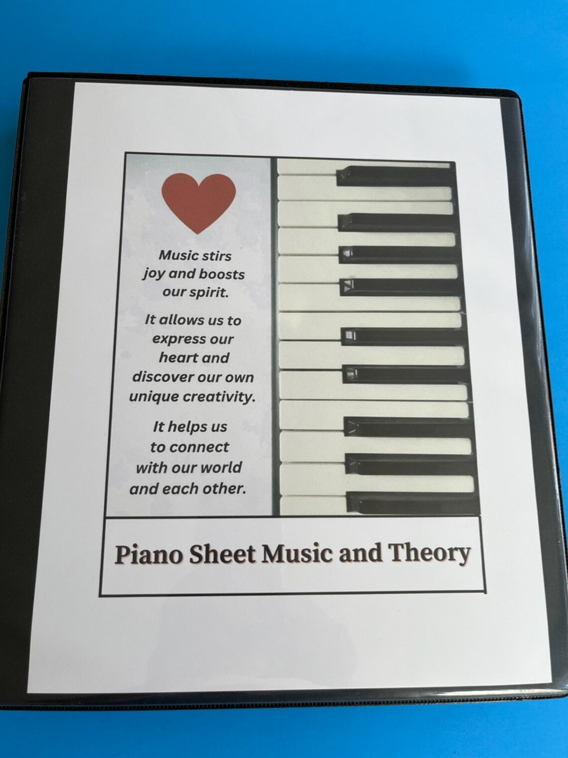 Music Binder Cover, Music Stirs Joy and Boosts Our Sprit, a Sparkle of ...