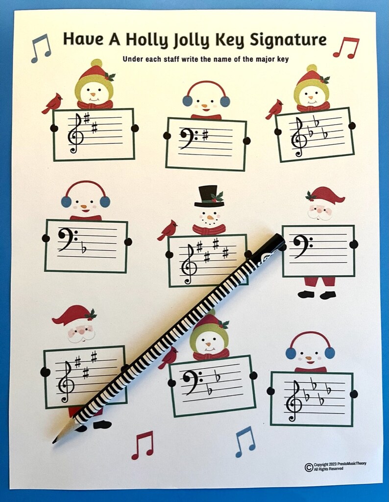 Christmas Piano Fun! Frosty the Triad & Holly Jolly Key Signatures ...